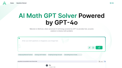 AI Math GPT Solver Online Powered by GPT-4o | Math Bot | BAI.tools